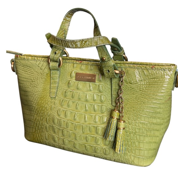 Brahmin | Bags | Brahmin Mini Asher Lime Melbourne Leather Croc ...